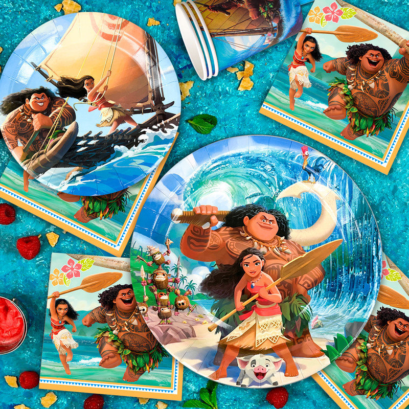 Bay Isle Home™ Moana Birthday Party Supplies, 115 pcs Moana Party Decorations and Tableware Set ...